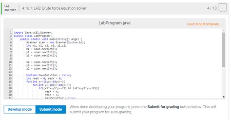 Solved LAB ACTIVITY 4.16.1: LAB: Brute force equation solver | Chegg.com