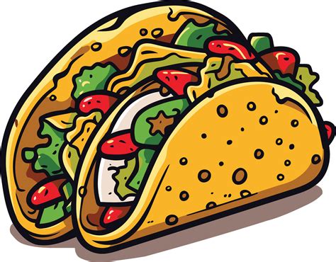A Cartoon Style Taco With Colorful Fillings 49261781 Vector Art At Vecteezy