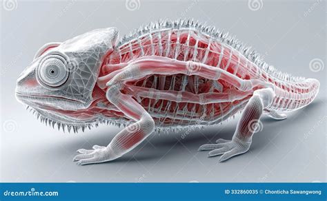 A Translucent Chameleon With Visible Internal Anatomy Showcasing Its