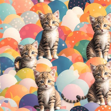 Premium Ai Image A Seamless Pattern Of Kitten