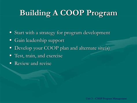 PPT Unit COOP Program Management PowerPoint Presentation Free Download ID