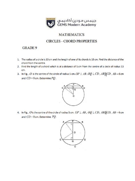 Chord Properties Pdf