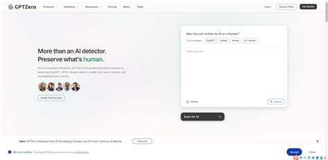Gptzero官网gptzero是一款ai内容检测工具,识别和分析输入的文本是否是由ai创建的,区分人类创作和人工智能生成的内容。该工具支持 Gptzero官网gptzero是一款ai内容检测工具,识别和分析输入的文本是否是由ai创建的,区分人类创作和人工智能生成的内容。该工具支持