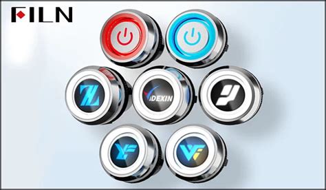 Filn Latching Push Button Switch 19mm 12v 120v Ip68 Waterproof Illuminated Latching Push Button