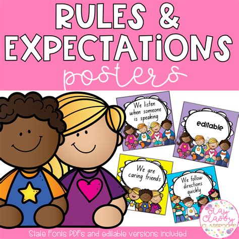 Classroom Rules Editable And State Fonts Stay Classy Classrooms