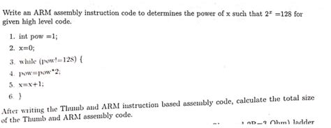 Solved Write An Arm Assembly Instruction Code To Determines