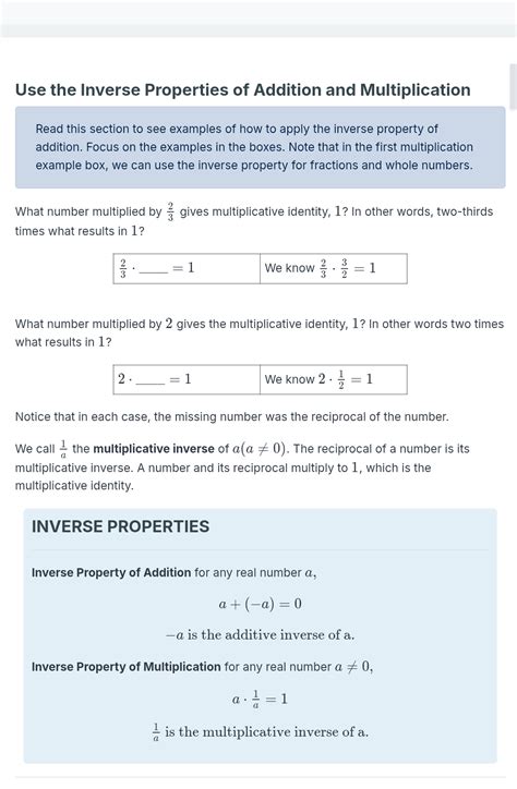 17 Inverse Property Of Multiplication