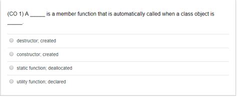 Solved Co 1 Class Declarations Or Prototypes Are Usually