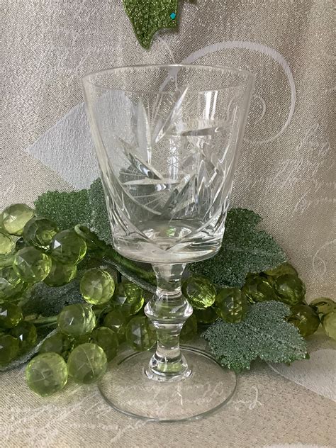 Bohemian Pinwheel Crystal Glassware Stemware Wine Goblet Etsy