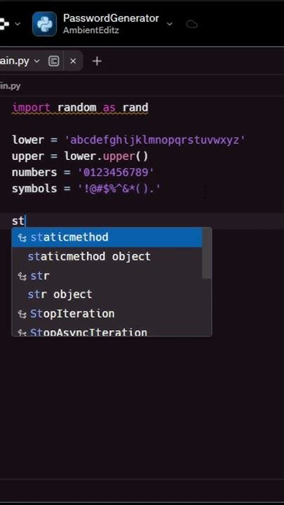 Python Mini Project Create A Random Password Generator In Minutes Shorts Coding Python Youtube