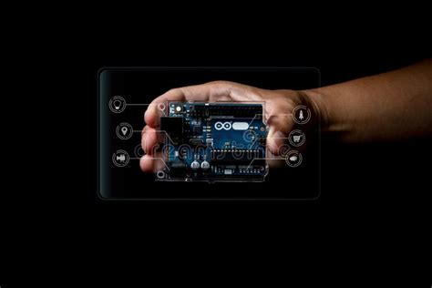 Arduino Control Broad Element Photo With Infographic Details Stock Image Image Of Background