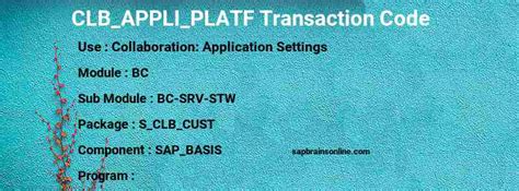 Clb Appli Platf Sap Tcode For Collaboration Application Settings