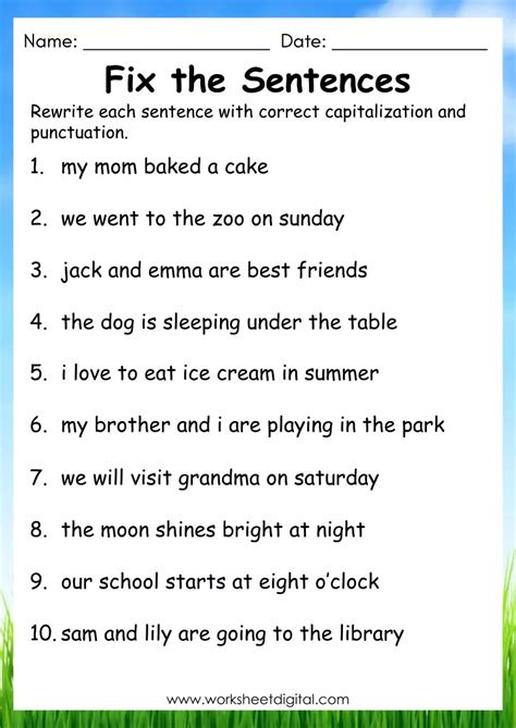 Capitalization And Punctuation In 2025 Punctuation Worksheets