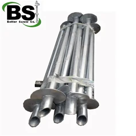 Galvanized Steel Light Pole Anchors Brackets With Helix Screw Piles