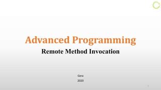 Remote Method Invocation Advanced Programming PPT