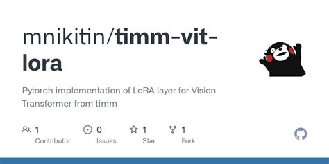 Github Mnikitintimm Vit Lora Pytorch Implementation Of Lora Layer For Vision Transformer
