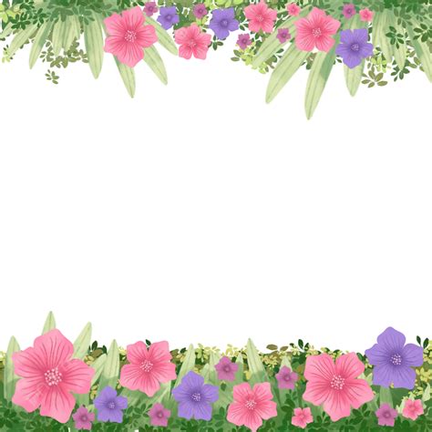 Flower Plant Frame Border Wedding Invitation Ornament Template