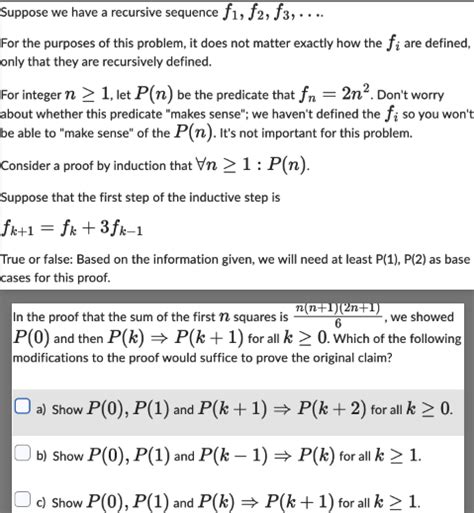 Solved Suppose We Have A Recursive Sequence F1f2f3 For