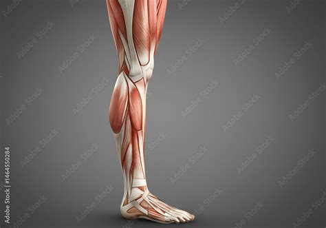 Detailed Anatomical Illustration Of Human Leg Muscles And Bones A