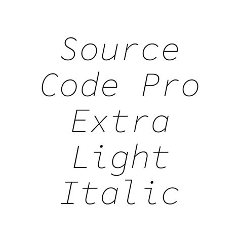 Source Code Pro Extra Light Italic Font Free Fonts On Creazilla Creazilla