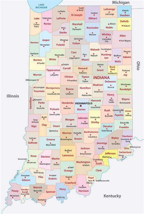 English Indiana Map At Zoe Szabados Blog