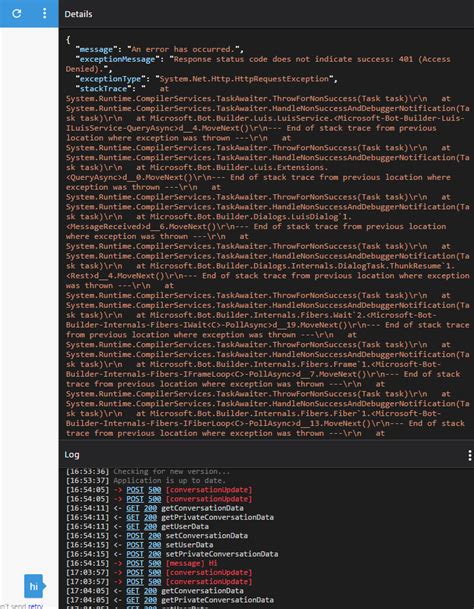 C Bot Framework Unable To Connect Luis Ai Dialog Stack Overflow