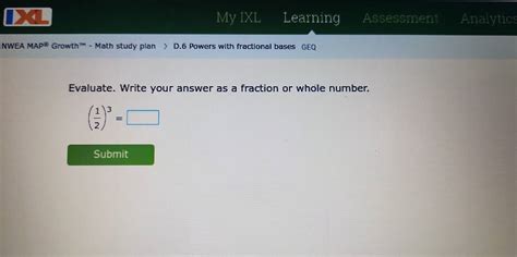 Solved My IXL Learning Assessment Analytics NWEA MAP Otimes Growth Math Study Plan D