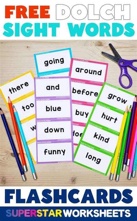 Free Printable Sight Word Flashcards For Preschool To Grade 3 These