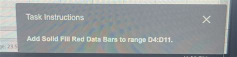 Solved Task Instructionsadd Solld Fill Red Data Bars To