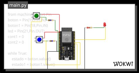 Apagar Y Prendre Led Con 2 Pulsadores Wokwi Esp32 Stm32 Arduino