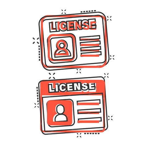 Premium Vector Driver License Icon In Comic Style Id Card Cartoon Vector Illustration On White