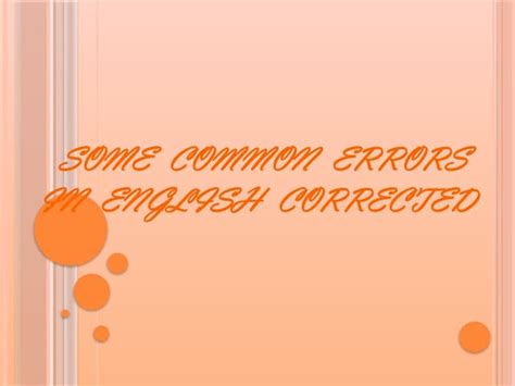 Common Errors In English Pptx