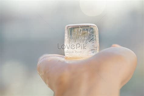손에 얼음 조각 사진 무료 다운로드 Lovepik