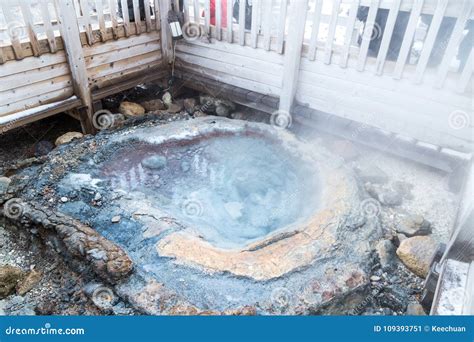 Jigokudani Or Hell Valley Steamy Hot Spring Attraction During W Stock