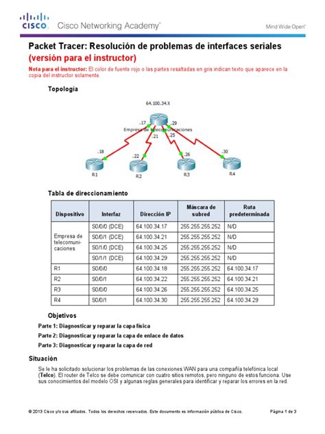 2 1 2 5 Packet Tracer Troubleshooting Serial Interfaces Ilm Pdf Enrutador Computación