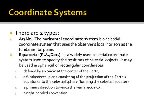PPT Astronomical Coordinate Systems PowerPoint Presentation Free Download ID