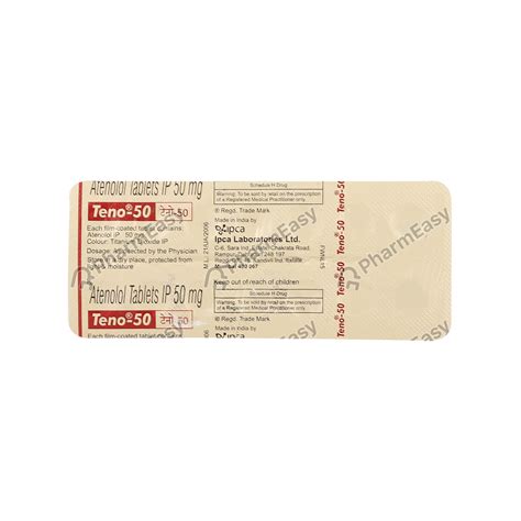 Teno 50 MG Tablet (14): Uses, Side Effects, Price & Dosage | PharmEasy