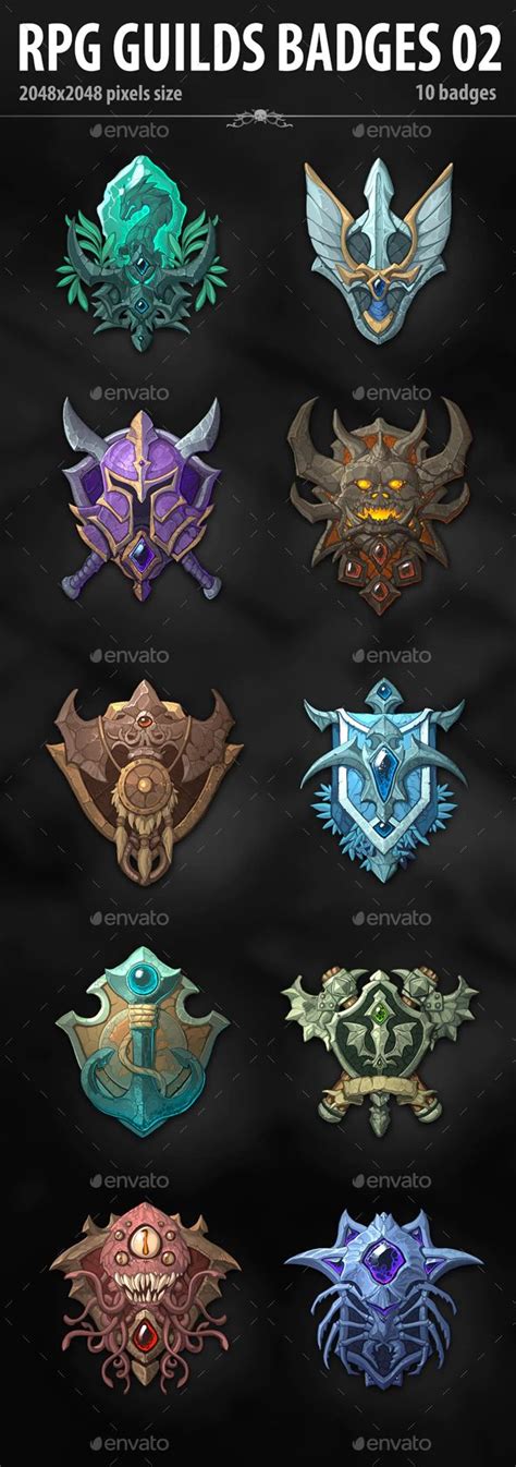 Rpg Guilds Badges 02 For Adventurers Guild Graphicriver Fantasy