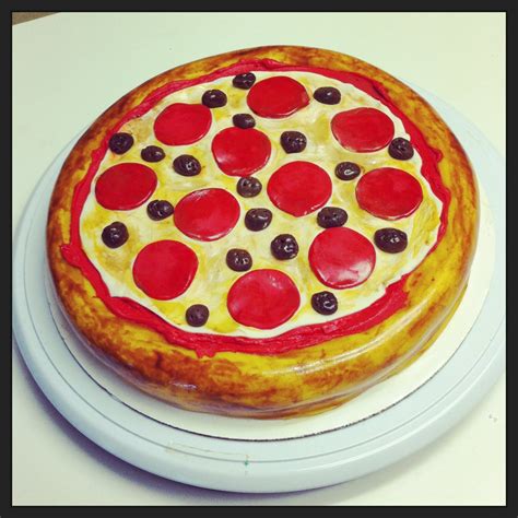 Pepperoni Pizza Birthday Cake