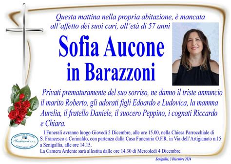 Funerali Sofia Aucone A Corinaldo Necrologi E Morti A Corinaldo