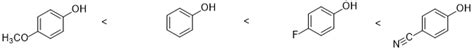 Rank The Following Substituted Phenols In Order Of Increasin Quizlet