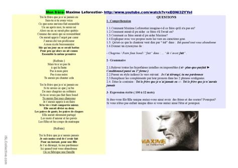 Mon Frère Compréhension Générale De Français Fle Fiches Pedagogiques