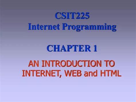 PPT AN INTRODUCTION TO INTERNET WEB And HTML PowerPoint Presentation ID