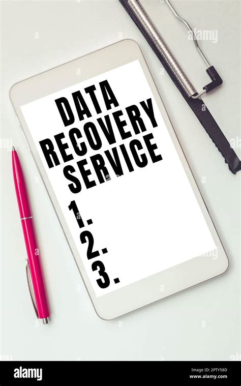 Hand Writing Sign Data Recovery Service Conceptual Photo Process Of