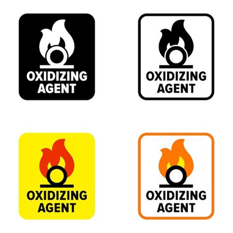 Premium Vector Beware Oxidizing Agent Information Sign