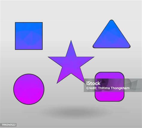 다각형 기하학적 수치 정사각형 원 사각형 별 삼각형 모양의 디자인 요소 집합입니다 흰색 배경에 현대 다각형 크리스탈 스타일의