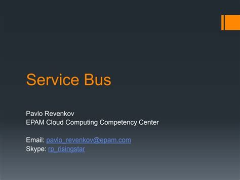 Windows Azure Service Bus Ppt