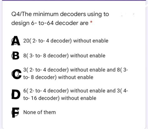 Solved Q The Minimum Decoders Using To Design To Chegg Com