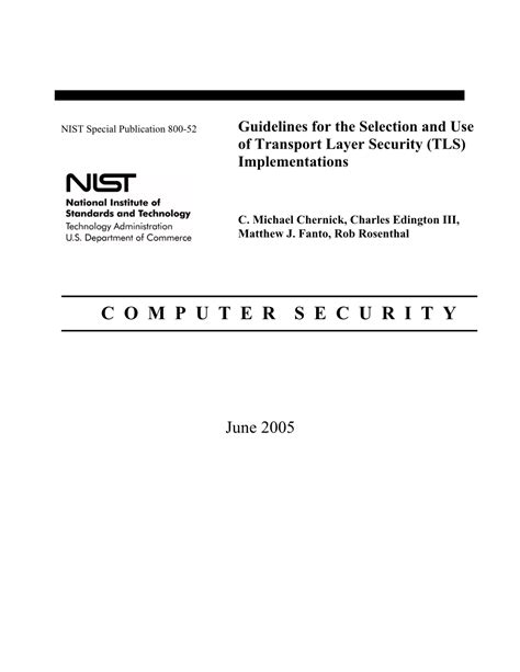 guidelines for the selection and use of transport layer security tls docslib