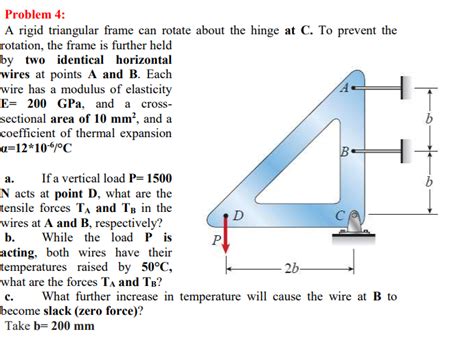 Solved Problem A Rigid Triangular Frame Can Rotate About Chegg